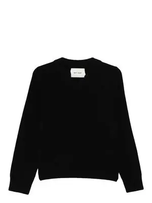 Soft Goat Long-sleeve V-neck Sweater - Black