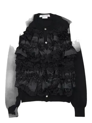 Comme Des Garçons Ruffle Cardigan - Black