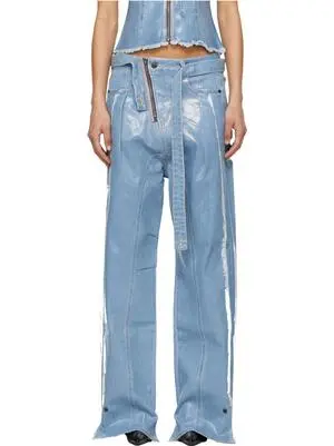 Ottolinger Pleated Belted Jeans - Blue