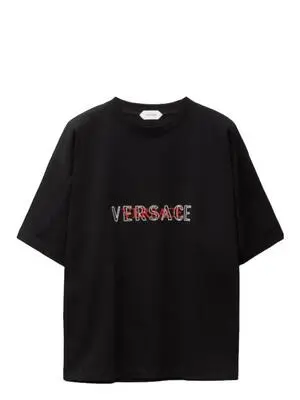 Versace Logo Print T-shirt - Black