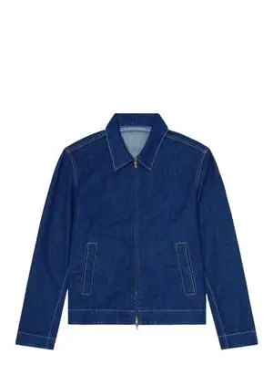 DIESEL® D-rohe Contrast-stitch Denim Jacket - Medium Blue