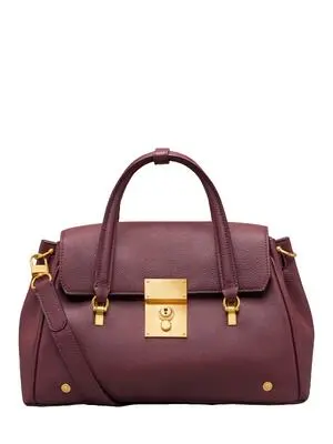 Thom Browne Small Bolton Pebbled Leather Tote Bag - Red