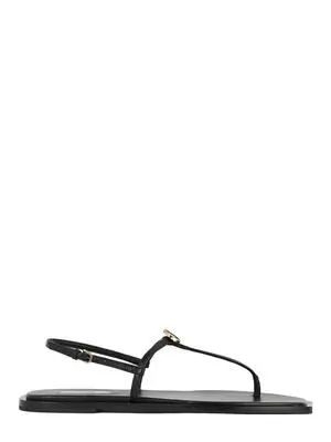 TOTEME T-strap Flat Sandals With Embellishment - Black