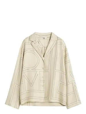 TOTEME Monogram-print Satin Shirt - Nude