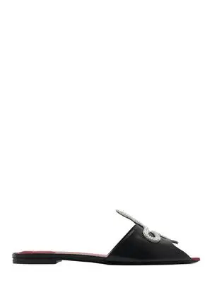 Valentino Garavani Coeur Vipère Slide Sandals In Kidskin - Black