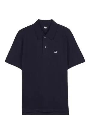 C.P. COMPANY Short-sleeve Point-collar Cotton Polo Shirt - Black