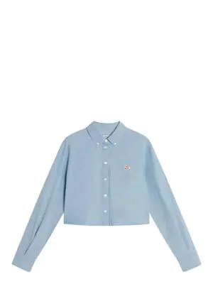 Maison Kitsuné Baby Fox Cropped Shirt - Blue