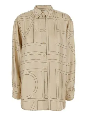 TOTEME Totême Classic Embroidered Silk Shirt No