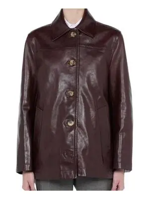 Thom Browne Long-sleeved Leather Jacket - Black