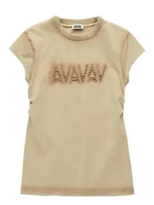 AVAVAV Logo Cut-out T-shirt - Beige