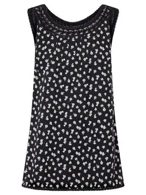 POSSE Posse Sleeveless Floral Lace Trimmed Mini Dress