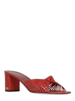 Valentino Garavani Vlogo Signature Knot Detail Sandals - Red