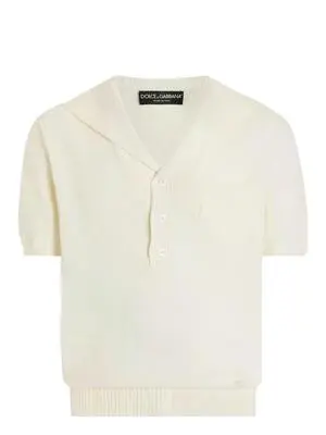 Dolce & Gabbana Cotton Blend Polo Shirt - Neutrals