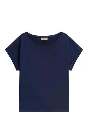 Woolrich Slub-cotton Boat-neck T-shirt - Blue