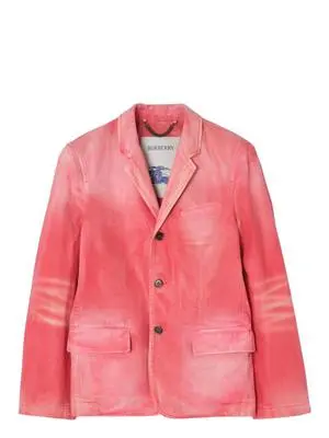 Burberry Burberry Coated Denim Tailored Jacket Cherry Pink