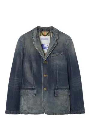 Burberry Burberry Coated Denim Tailored Jacket Mid Blue