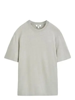 Cos Knitted Linen T-shirt - Light Blue