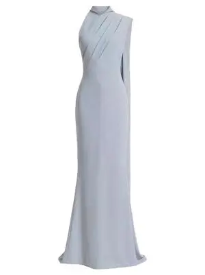 GEMY MAALOUF Padded-shoulder Cape Dress - Blue