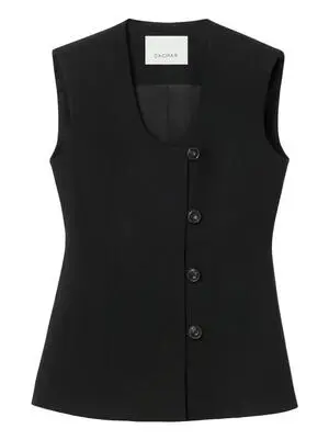 HOUSE OF DAGMAR Sleeveless Wool Blazer - Black