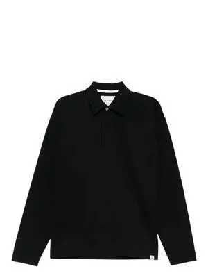 Norse Projects Long-sleeve Cotton Polo Shirt - Black