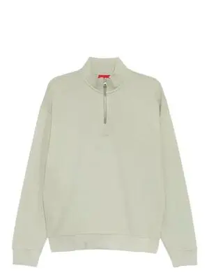 Hugo Quarter-zip Logo-embroidered Sweater - Green