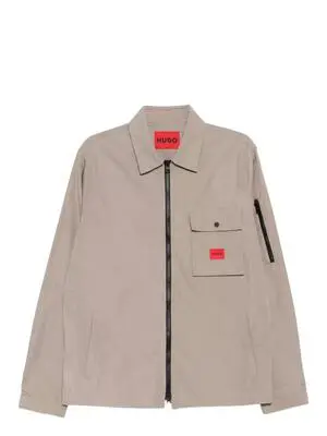 Hugo Zip-up Utility Shirt - Brown