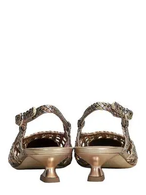 THE SELLER Woven Slingback Pumps - Neutrals