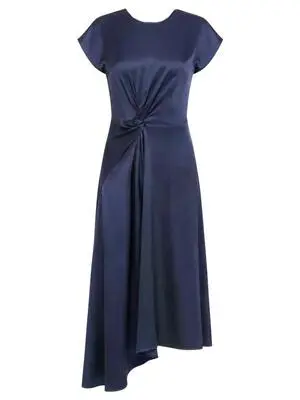 Victoria Beckham Asymmetric Dress With Twist Detail - Blue