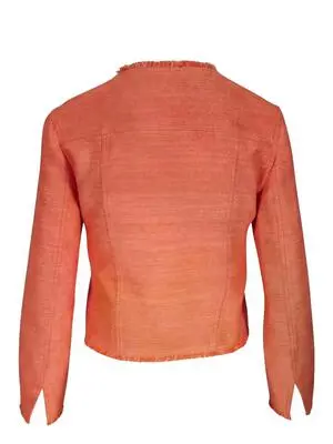 Akris Frayed-trim Round-neck Jacket - Orange