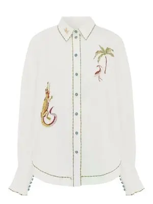 ALEMAIS ALELES Camelias Embellished Shirt