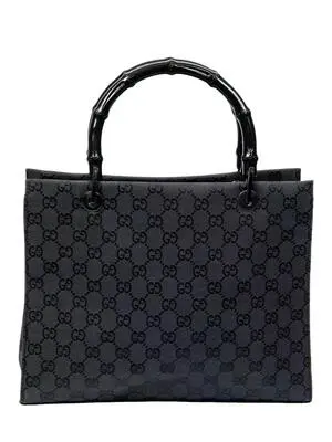Gucci Bamboo Gg Tote Bag - Black
