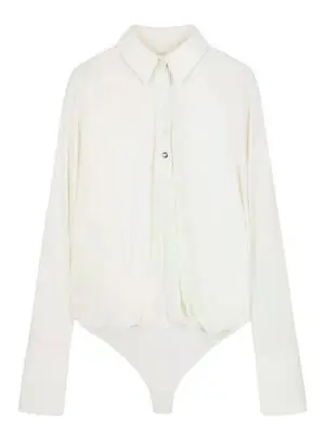 Coperni Draped Boxy Bodysuit - Neutrals