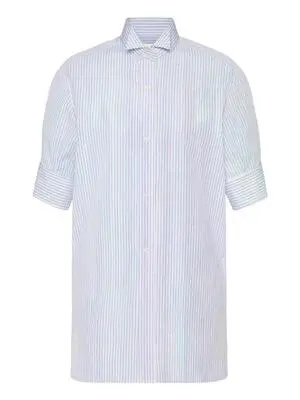MAISON MARGIELA Striped Wing-collar Shirt - Blue