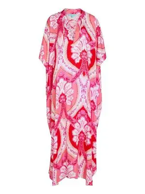Melissa Odabash Carlotta Lace-up Kaftan - Pink