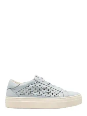 SERGIO MORETTI FIRENZE Cut-out Leather Sneakers - Blue