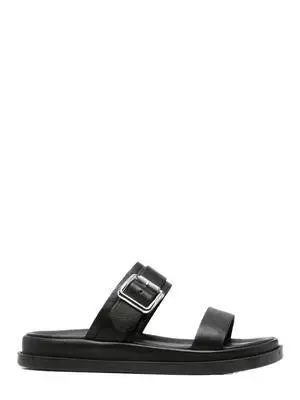 SERGIO MORETTI FIRENZE Leather Sandals - Black