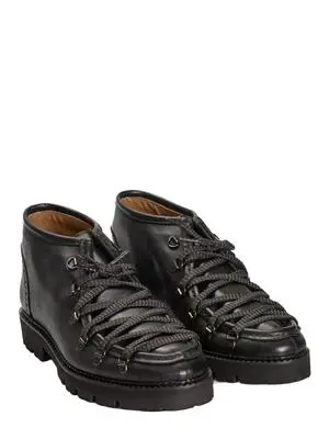 ROBERTO PEPE LUXURY Lace-up Lug-sole Boots - Black