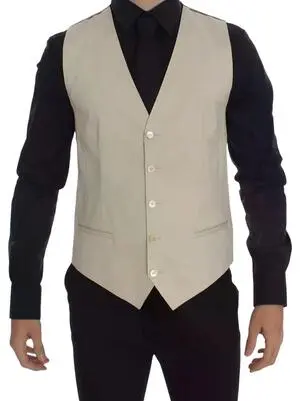 Dolce & Gabbana V-neck Button-up Vest - Neutrals
