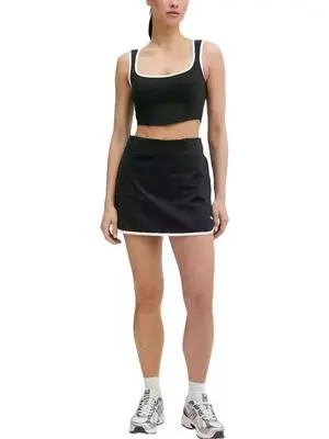 Guess Contrast-trim Logo Skirt - Black