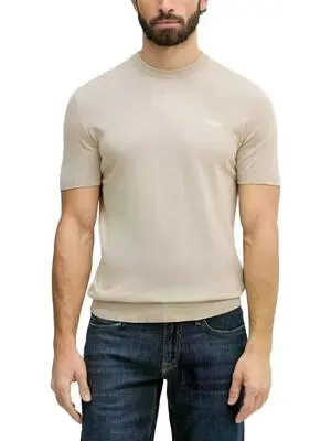 Guess Embroidered Short-sleeve Sweater - Neutrals