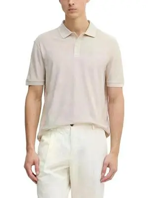 Guess Floral-jacquard Polo Shirt - Neutrals