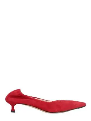 LA ROSE La-Rose Elasticated Pointed-Toe Pumps Red