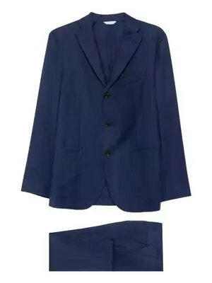 Boglioli Pinstripe-pattern Buttoned Suit - Blue