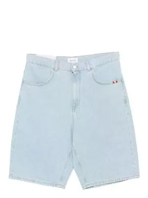 AMISH SUPPLIES Light Faded Effect Denim Shorts - Blue