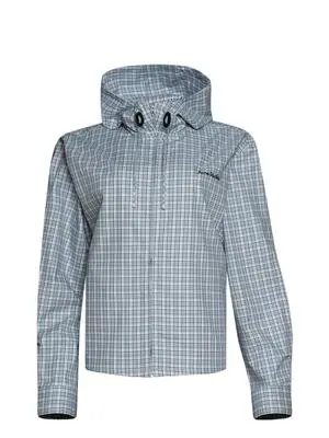 Acne Studios Hooded Check Jacket - Blue