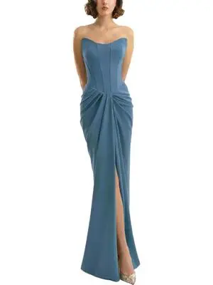 GEMY MAALOUF Strapless Corset Dress - Blue