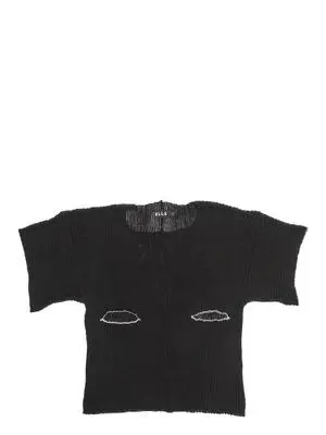 ELLS Ells'Name Slit Top - Ribbed Cotton Knit With Cut-Out Detail