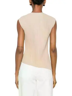 JOSEPH Pleated Ring-detail Sleeveless Top - Neutrals