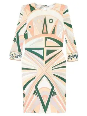 Emilio Pucci Geometric Print Midi Dress - Neutrals