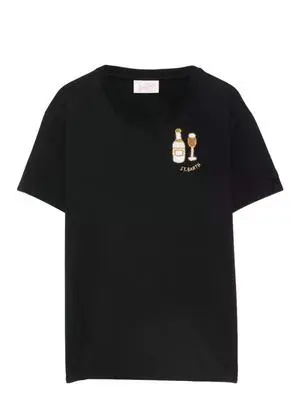 MC2 SAINT BARTH Emilie Bead-embellished T-shirt - Black